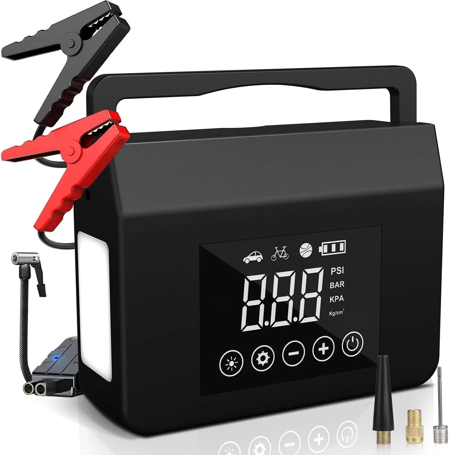 HIEHA® 4000A Jump Starter & Smart Air Compressor – 4-in-1 Car Emergency ...